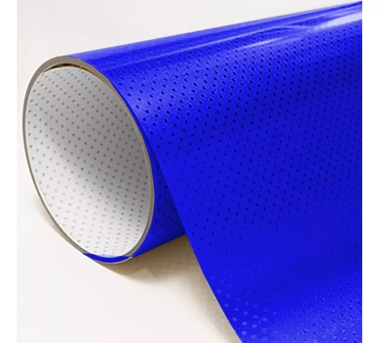 Vinil Textil Detalle Microperforado Tinec Azul (50cm X25 Mt) - TINEC